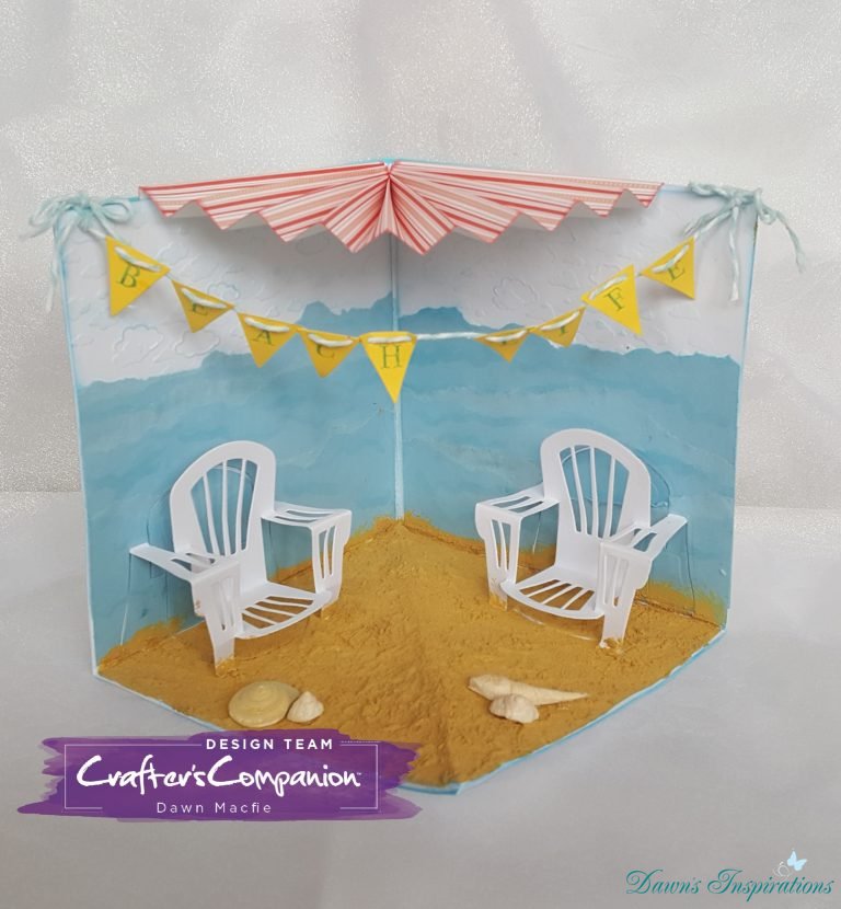 Beach Scene Card using Dimensional Dies | Dawn's Inspirations